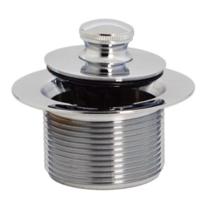 westbrass d3324-26 1-1/2" npsm twist & close bathtub drain plug, coarse thread, polished chrome