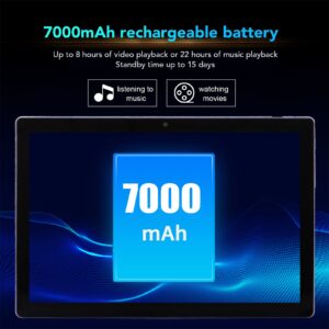 GLOGLOW 10. 1 Inch Tablet, 2.4G 5G WiFi 100-240V 8MP Front 16MP Rear Fast Charging Support Blue Tablet PC 8 Core CPU for Learning for Android 12 (US Plug)