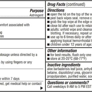 Preparation H Hemorrhoid Flushable Wipes with Witch Hazel for Skin Irritation Relief - 60 Count (Pack of 4)