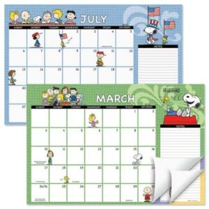 2024-2025 peanuts® desk calendar pad, 11-inch x 16-1/4-inch size, large 24-month bookstore-quality calendars for kitchen & office, by current