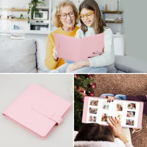 Veicevol 360 Pockets Photo Album for Fujifilm Instax Mini Camera, Album for Polaroid Photo, Leather Cover, Photo Album for Fujifilm Instax Mini 12 11 9 40 8 7 Evo LiPlay Camera, 2x3 Photo Album, Pink