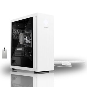 hp 2022 omen 25l gaming desktop, amd ryzen 5 5600g, 8gb ddr4 ram, 512gb pcie ssd, nvidia geforce gtx 1660 super 6g gddr6, win 11 pro, white, 32gb snowbell usb card