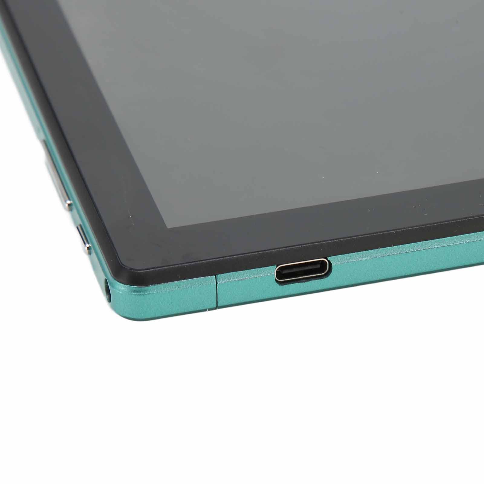 10.1 Inch Tablet, HD Tablet US Plug 100‑240V Support Fast Charging 5000mAh 6GB RAM 128GB ROM for Work (Green)