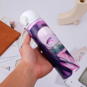 Anime Water Bottle,Anime Water Bottle Cup,Quick Open Insulated Bottle for Girls 500ml