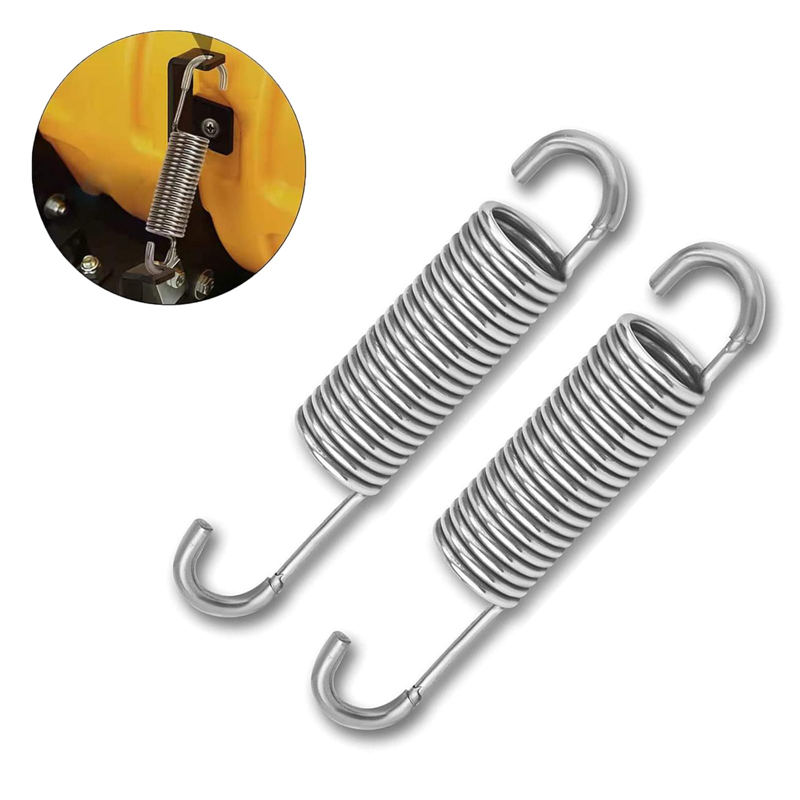 WAO ZONE 2PCS 3-5/8" Stainless Steel Replacement Recliner Sofa Mechanism Recliner Springs - Long Neck Hook Style-Recliner Replacement Parts