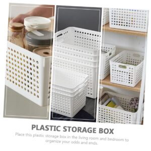 STOBOK 2pcs Box Storage Basket Sundry Organizing Basket Storage Holder Desktop Organizing Holder Cosmetics Organizing Basket Sundry Basket Cosmetics Container Toy Pp White Decorate A4