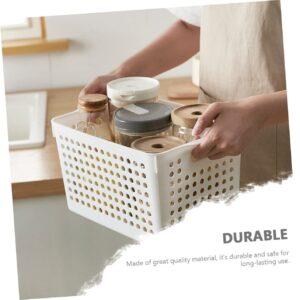 STOBOK 2pcs Box Storage Basket Sundry Organizing Basket Storage Holder Desktop Organizing Holder Cosmetics Organizing Basket Sundry Basket Cosmetics Container Toy Pp White Decorate A4