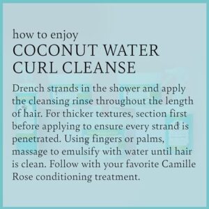 Camille Rose Coconut Water Curl Cleanse, Sulfate Free Hydrating Shampoo, with Coconut, Castor, and Rosemary Oils, for Soft Bouncy Curls, 12 oz