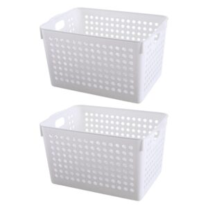 operitacx 2pcs box storage basket plastic storage bins woven storage baskets toiletry containers files desktop organizing box desktop sundry case plastic box storage holder cosmetic box a4