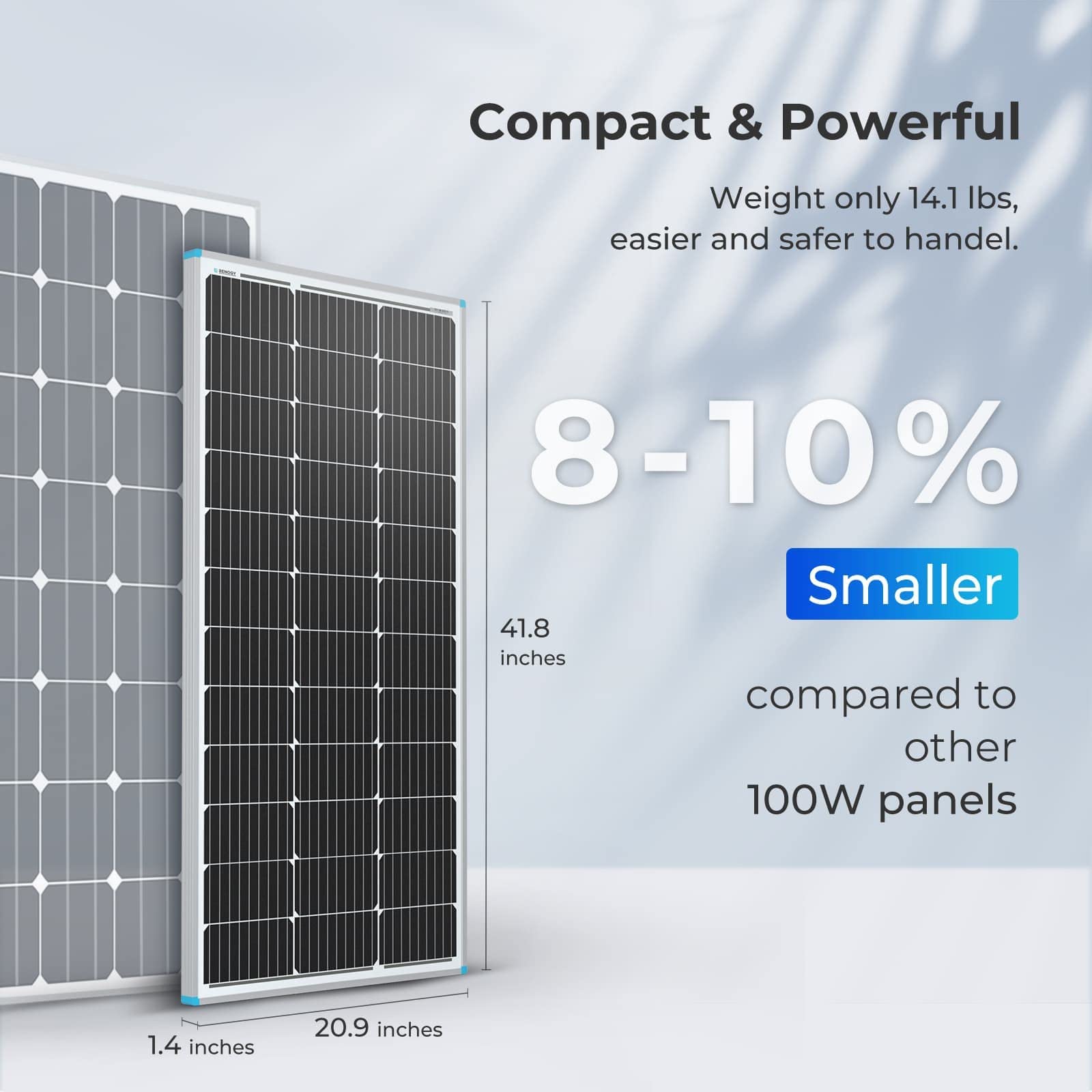 Renogy 100W 12V Solar Panel + 30A Rover MPPT Charge Controller Bundle