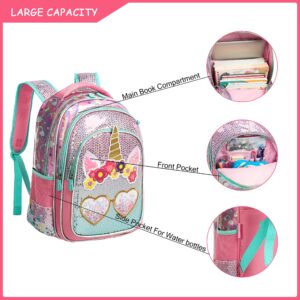 Oruiji Cute School Backpack for Girls Backpack with Lunch Box Girls Backpack for Elementary School Students Preschool Bookbag