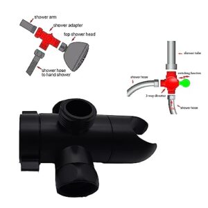 LIWEIKE 3 Way Shower Diverter Valve 1/2” with Hand Shower Bracket for Bathroom Hand Shower Hardware Accessory