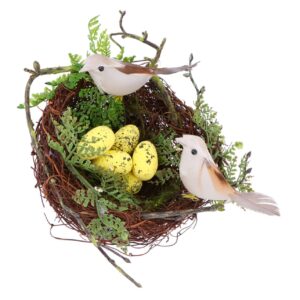 dechous 1 set bird nest set christmas tree ornaments spring fling decorations spring decorations rattan bird nest easter artificial nests easter bird birds nest easter decorations fake egg