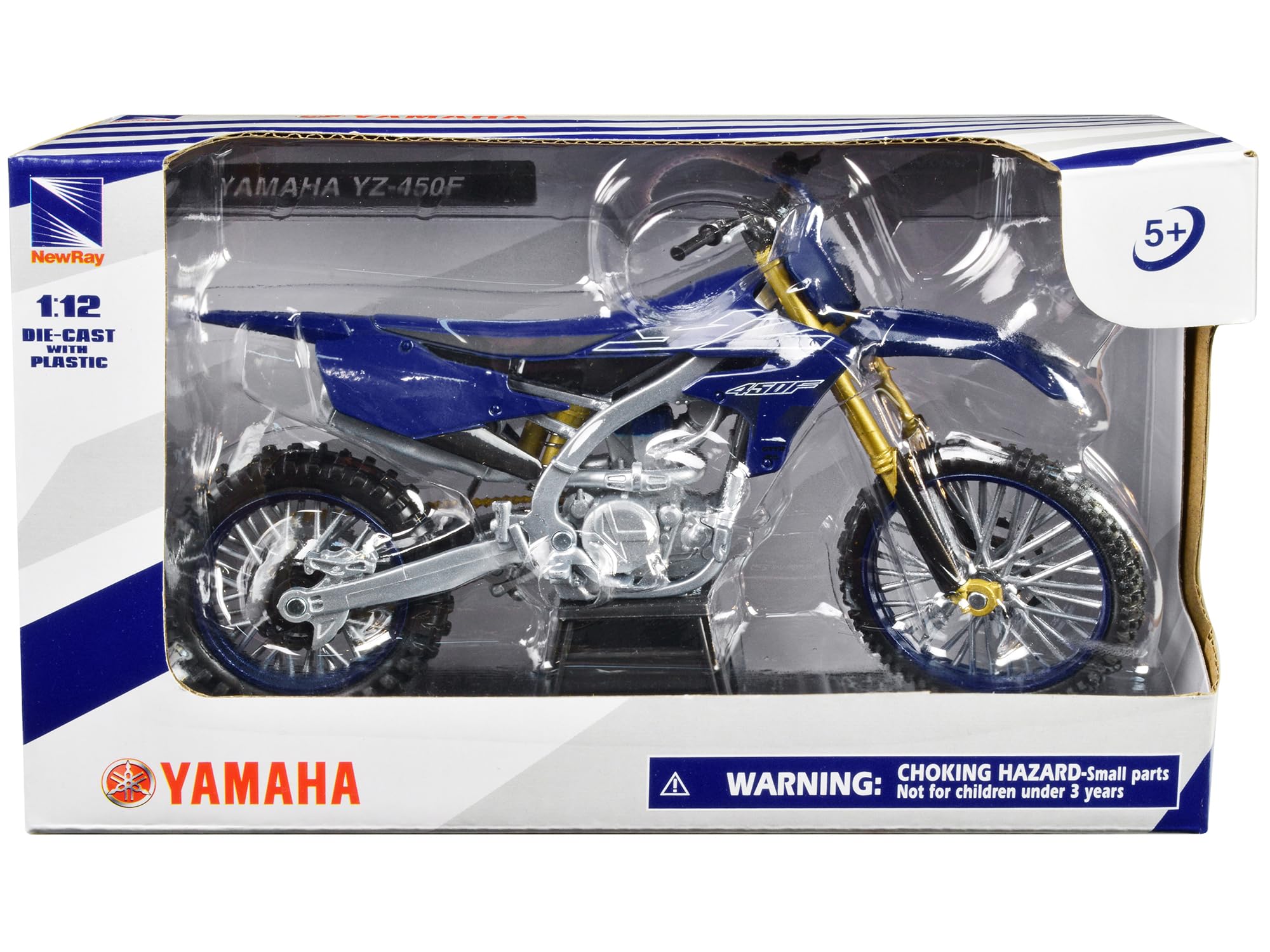 New Ray Toys Motorcycle 1:12 Scale Yamaha YZ450F Dirt Bike, 58313, Multicolor