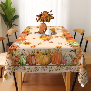 Cusugbaso Fall Tablecloth 60x84 Inch Rectangle - Fall Decor for Home - Water Resistant Thanksgiving Table Cloth Rectangle for Party,Table, Outdoor Decorations