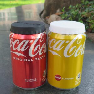 Soda Can Lids Fizz Keeper - Beverage Can Covers for Carbonation - Beer Can Fizz Saver (2 Pack, Black/White)