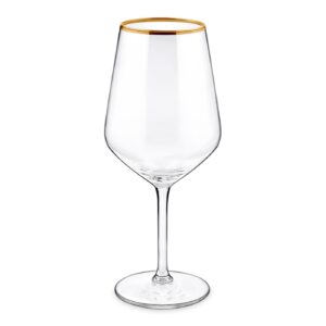 Maverton Set of 2 Personalized Gold Rimmed Wine Glasses - Pair of Glasses for Wedding - For Wine Connoisseurs - Perfect for Couples - Engraved Glasses with Gold Band for pairs - PARENTS