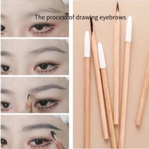 Lalago Waterproof Wooden Eyebrow Pencil with Eyebrow Sharpener Tool Set,waterproof Non-smudging Eyebrow Pencil for Women (Brownish Black)