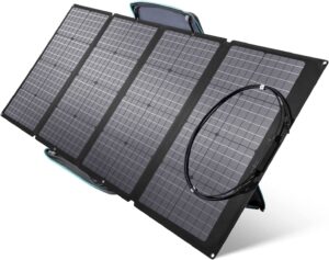 ef ecoflow river 288wh with 160w solar panel, solar generator 3x600w (x-boost 1800w) ac outlets, portable power station for outdoors camping rv hunting emergency