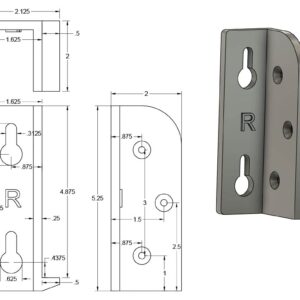 Bear Hollow Supply No-Mortise Corner Bed Bracket, Set of 4