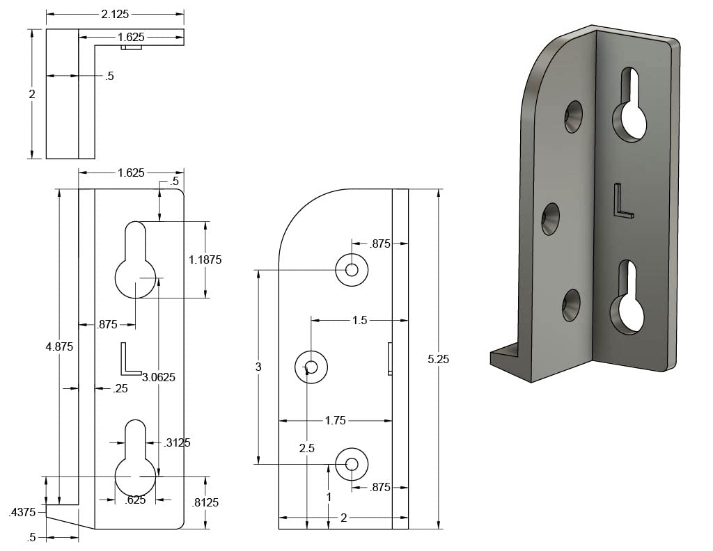 Bear Hollow Supply No-Mortise Corner Bed Bracket, Set of 4