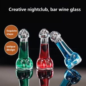 Funny Wine Glass 𝐏𝐞𝐧𝐢š Shape Whiskey Glasses Creative Cocktail Glass Novelty Drinking Cup Decoration for Party Supplies, Pubs and Parties,Cocktail Beer Juice Drinks Party Wine Glass Set (1PCS)