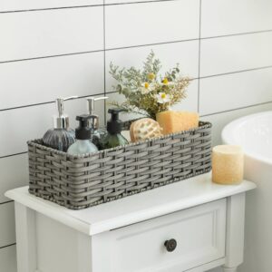 GRANNY SAYS Bundle of 2-Pack Wicker Baskets for Storage & 2-Pack Wicker Storage Baskets for Shelves