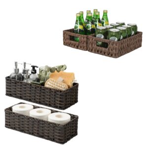 granny says bundle of 2-pack wicker baskets for organizing shelves & 2-pack wicker shelf baskets