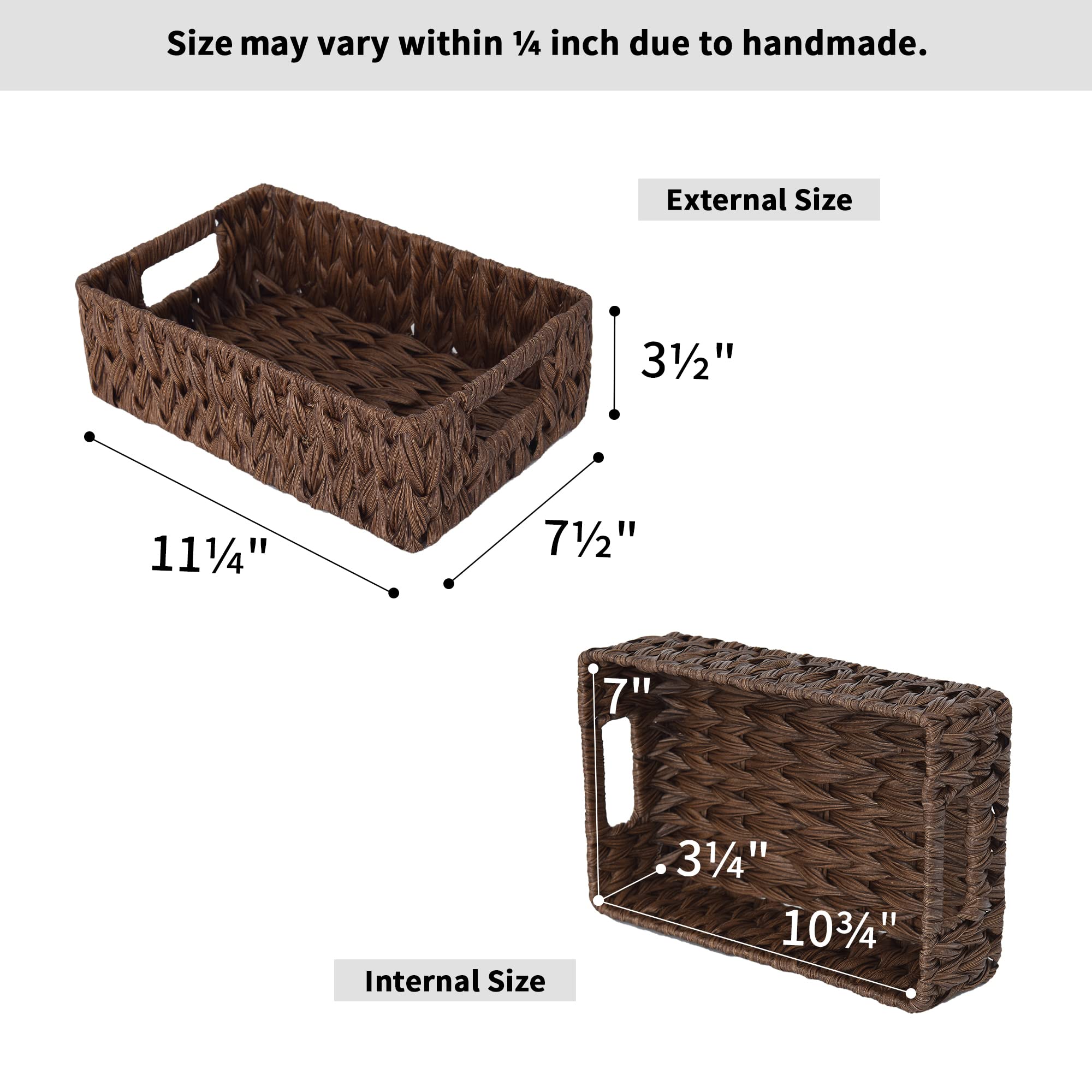 GRANNY SAYS Bundle of 2-Pack Wicker Baskets for Organizing Shelves & 2-Pack Wicker Shelf Baskets