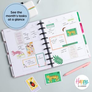 Happy Planner 18 Month Classic Planner Sticker Pack Bundle – Bright Travels - Classic Sized Planner (7” x 9.75”) July 2023 – Dec 2024 & 30 Sheet Sticker Book, 680 Stickers Total