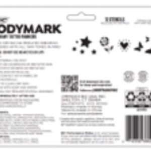 BIC BodyMark Party Pack Temporary Tattoo Marker for Skin, Premium Brush Tip, 4 Count Pack