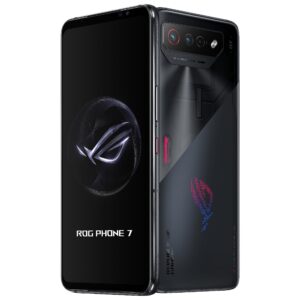 asus rog phone 7 6.78" fhd+ 2448x1080 165hz, 6000mah battery, 50mp/13mp/5mp triple camera, 16gb ram, 512gb storage, 5g lte unlocked dual sim, phantom black, ai2205-16g512g-bk