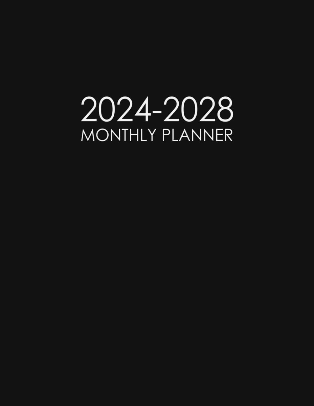 2024-2028 Monthly Planner: Five Years Calendar | 60 Months 5 Year Organizer with Holidays To Do List Goals - Black Cover