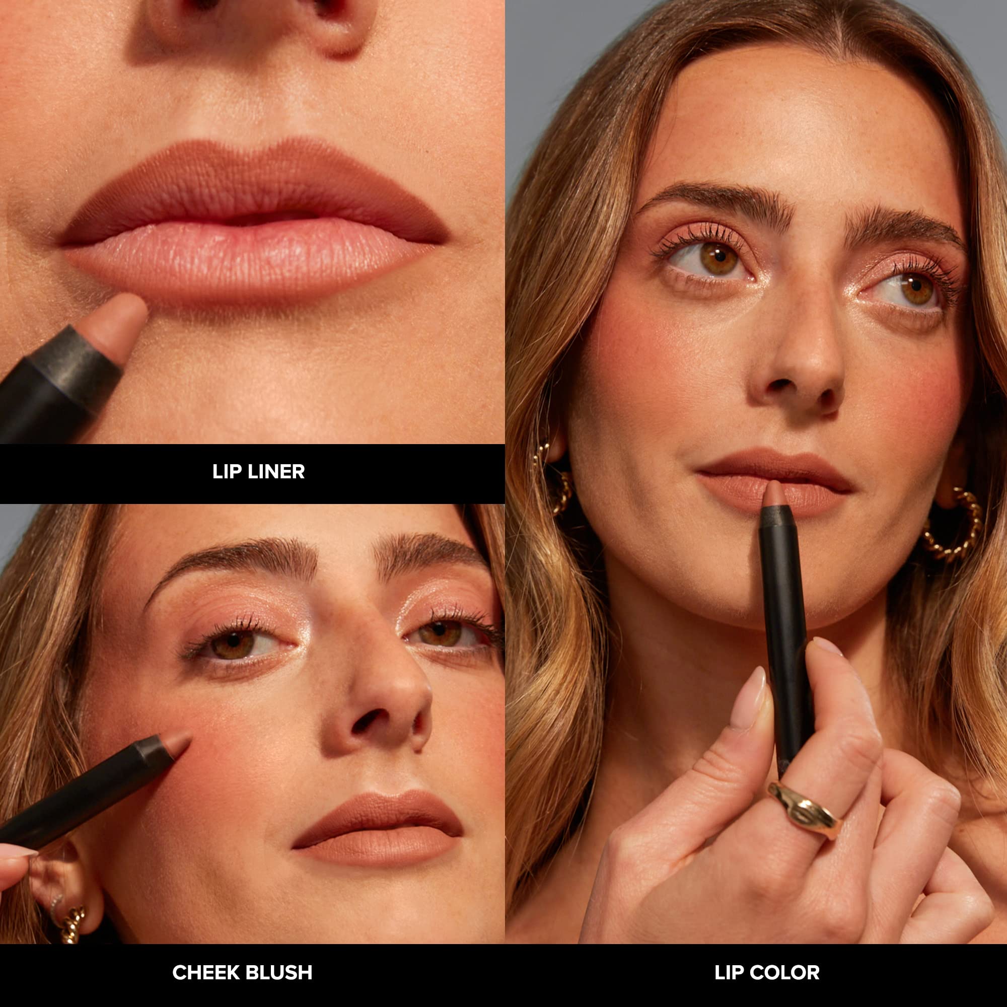 Nudestix Intense Matte Lip + Cheek Pencil, Lipstick + Lip Liner + Cheek Blush Tint, Multi Use Makeup for Long Lasting Color, Smooth Coverage, Shade: Sunkissed Nude