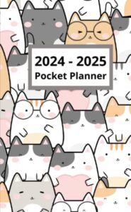 2024-2025 pocket planner: 2 year pocket calendar january 2024 to december 2025 | cats cover