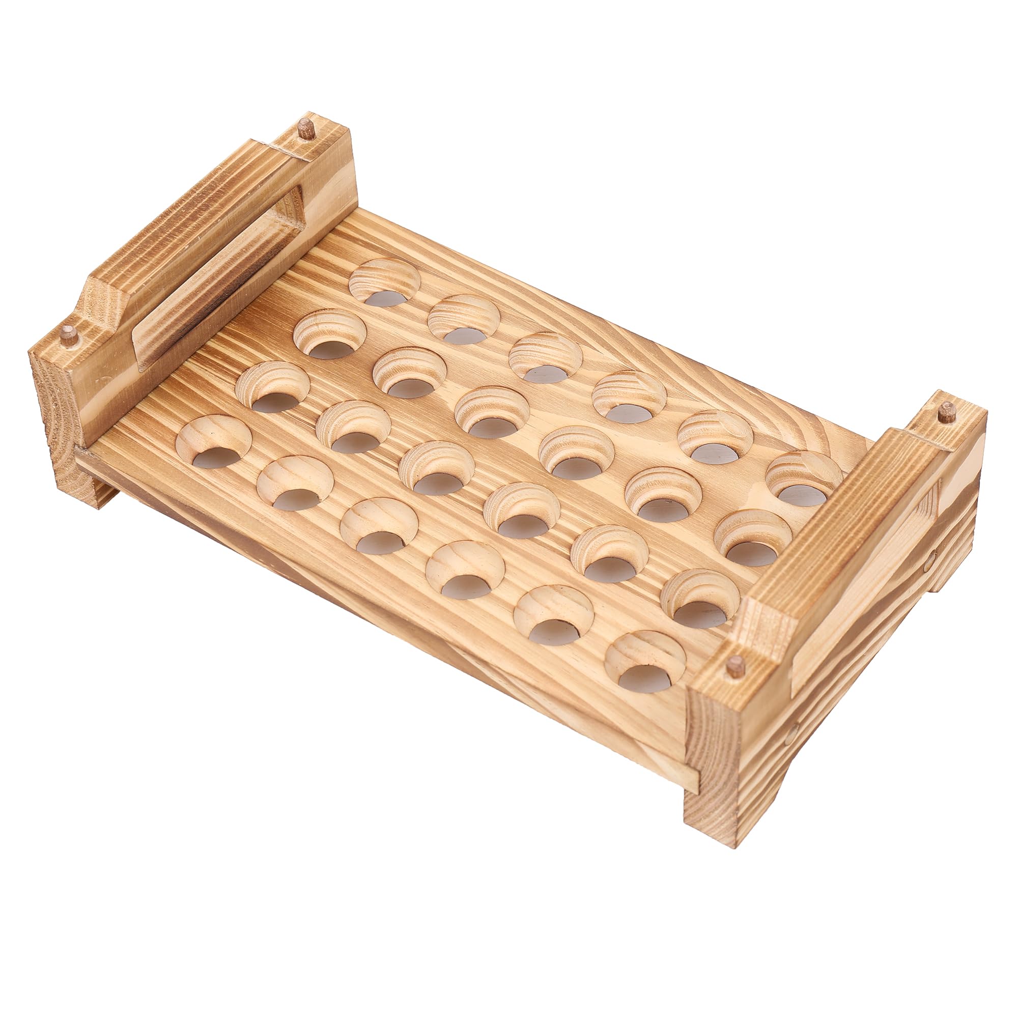 Wooden Quail Pigeon Egg Holder Countertop, 2-Tier Quail Pigeon Egg Storage Trays Stackable for 48 Fresh Eggs, Quail Egg Organizer Rustic Kitchen Decoration, Egg Container Rack