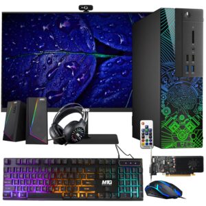 lumos 8 gaming desktop pc, intel core i5 6th gen, gt 1030 2gb ddr5, 16gb ram, 1tb ssd + 2tb hdd, 22 inch monitor, rgb kit, win 10 pro (renewed)