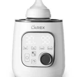 Larex Fast Bottle Warmer, Larex 10-in-1 Baby Bottle Warmer for Breastmilk or Formula, with Precise Timer, Auto Shut-Off, and Accurate Temperature Control