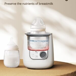 Larex Fast Bottle Warmer, Larex 10-in-1 Baby Bottle Warmer for Breastmilk or Formula, with Precise Timer, Auto Shut-Off, and Accurate Temperature Control