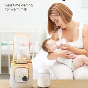 Larex Fast Bottle Warmer, Larex 10-in-1 Baby Bottle Warmer for Breastmilk or Formula, with Precise Timer, Auto Shut-Off, and Accurate Temperature Control