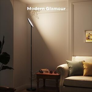 SIBRILLE 36W LED Floor Lamp, Super Bright Standing Lamp, Modern Stepless Dimmable Torchiere Tall Lamp with Remote Control, Rotatable Reading Floor Lamps for Living Room, Bedroom, Office