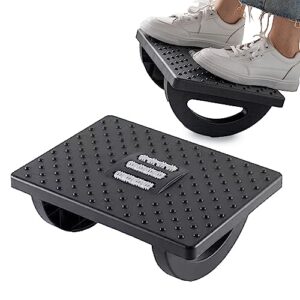 foot rest under desk, larger size office desk footrest,rocking foot nursing stool,rocker balance board,ergonomic design for posture support, office and home use (black)