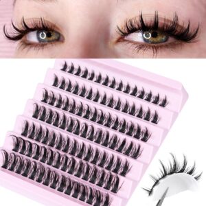 goddvenus individual lashes 105pcs anime lashes extension manga lash clusters wispy eyelash extension d curl eyelash clusters fluffy diy lash extensions 14-16-18 mixed length