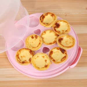 Jninexiu 10 Inch Cake Carrier with Lid and Handle, Cupcake Carrier Cupcake Holder Portable Round - Two Sided Base for Pies Cookies Nuts Fruit etc - Suitable for 10 inch Cake Perfect Gifts