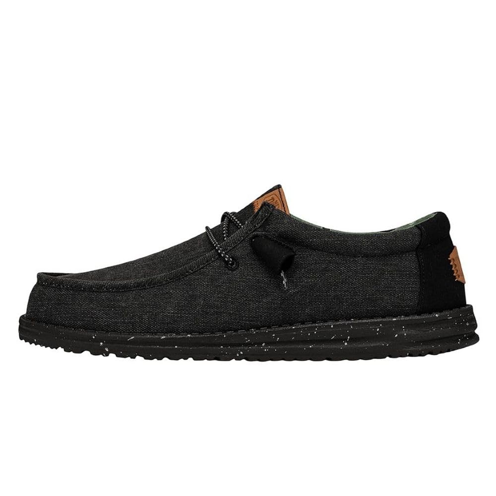 Hey Dude Wally Washed Canvas - Black/Black