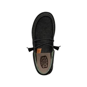 Hey Dude Wally Washed Canvas - Black/Black