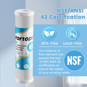 Vortopt 1 Micron 2.5" x 10" Whole House CTO Carbon Sediment Water Filter System - Replacement Cartridge for Any Standard RO Unit - Compatible with Dupont WFPFC8002, WFPFC9001, FXWTC, SCWH-5, 2 Pack