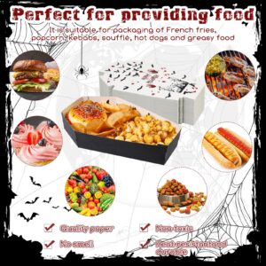 Mumufy 36 Pieces Halloween Paper Tray, Disposable Coffin Bowl for Treat Candy Snack, Spooky Goth Food Holder Trays for Halloween Party Supplies, 10.24 x 6.3 x 1.9 Inches