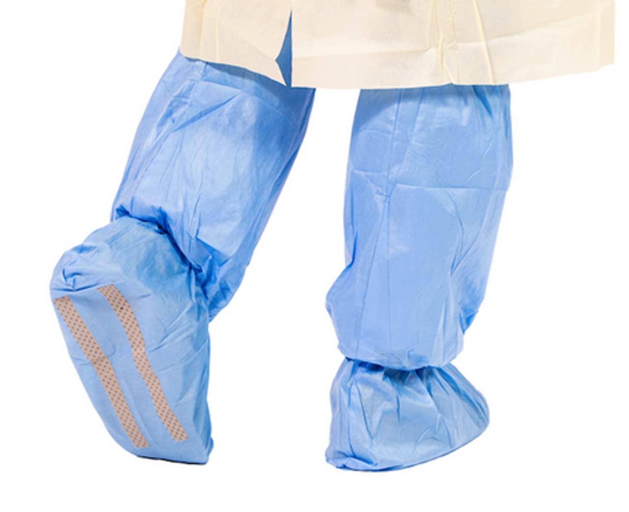 Tri-Layer SMS 18" Tall Heavy Duty Disposable Medical Grade Boot and Shoe Covers Non-Slip Protectors - Protect from Water, Fluids, Dust, Dirt, Mud, Snow, Sand, Grass, and other Mess! (10 Pairs)