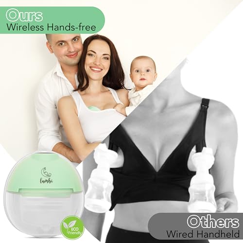 Lumbi L1 Hands-Free Breast Pump Set - Hospital Grade - 17/19/21/24 Silicone Insert Flanges & 27mm Silicon Flange, 50 Milk Bags, 3 Quiet Modes 9 Levels, LED Display, Custom Shut Off Timer, Flange Ruler